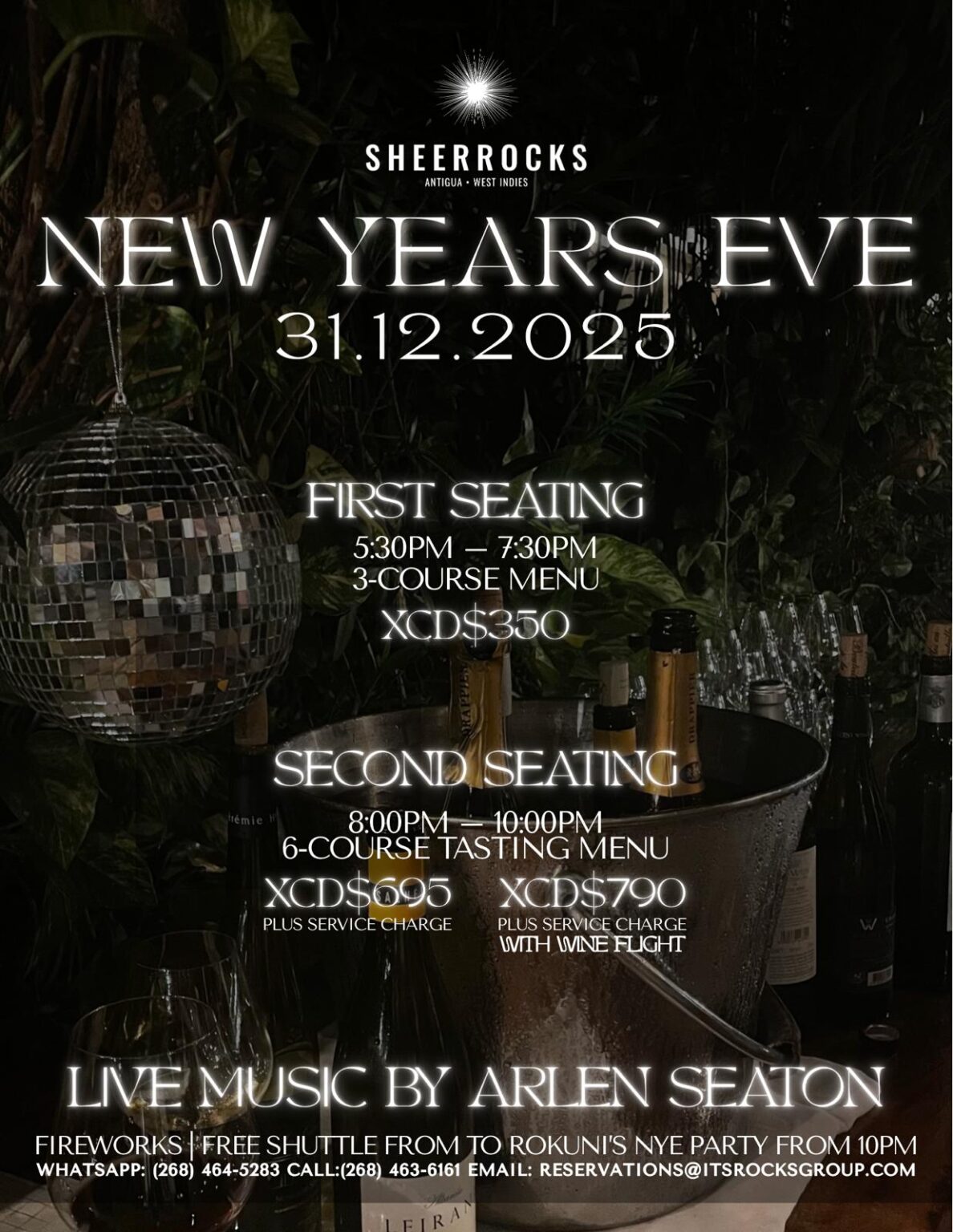 New Year’s Eve at Sheer Rocks 2026: Six Course Tasting Dinner – Rocks Group